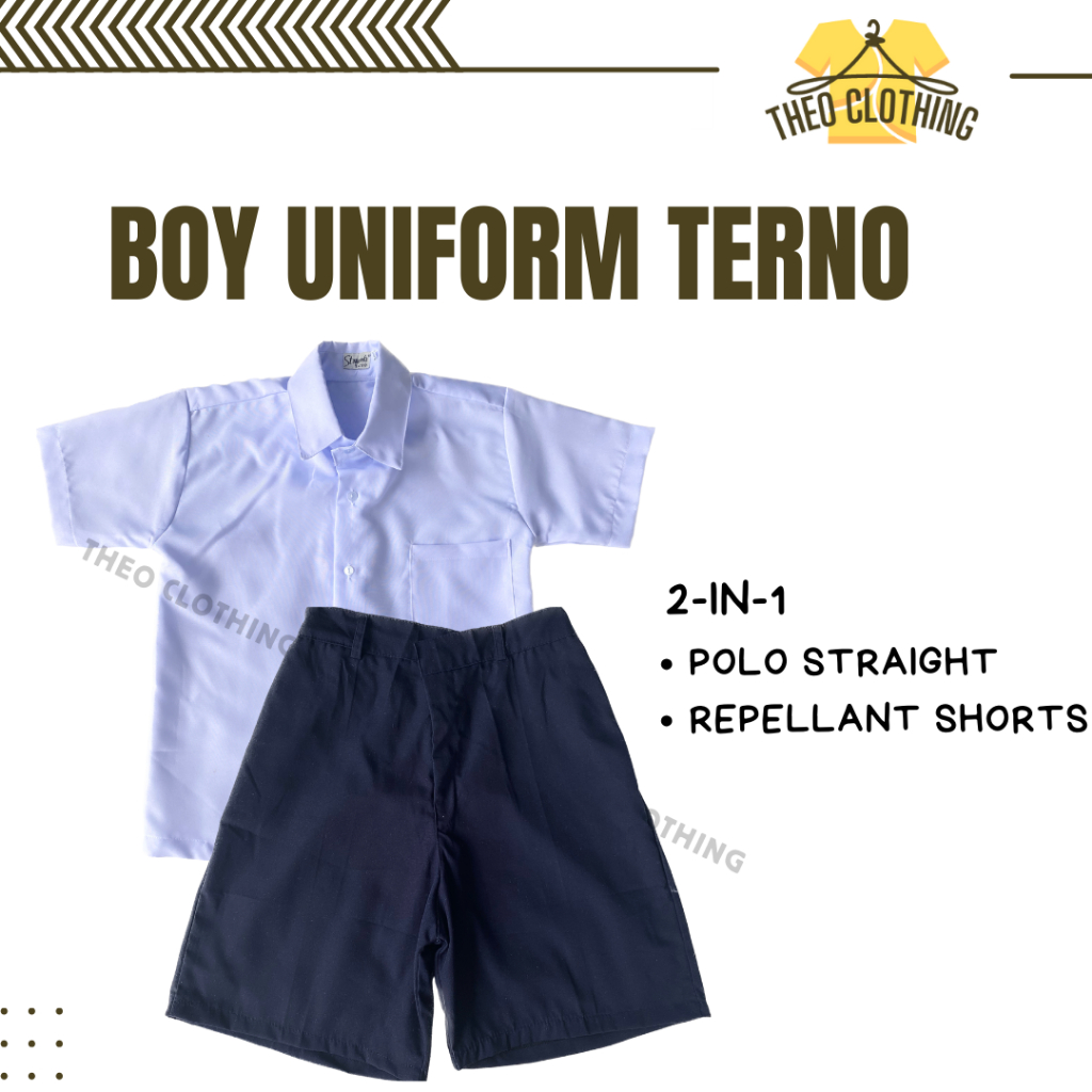 Terno Polo & Repellant Shorts School Uniform for Boys Elementary | Theo ...