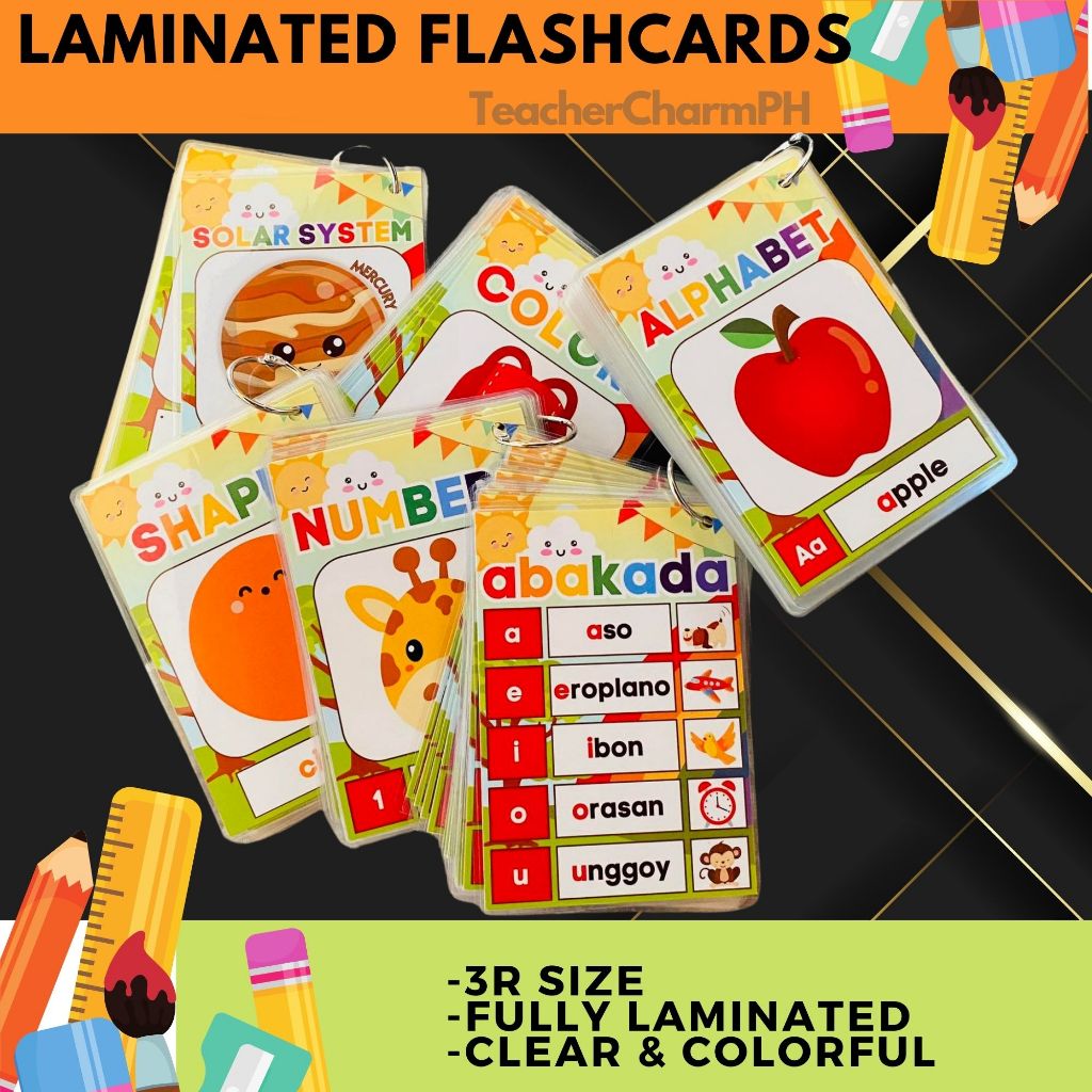 EDUCATIONAL FLASHCARDS Laminated New Design 3R Size | Shopee Malaysia