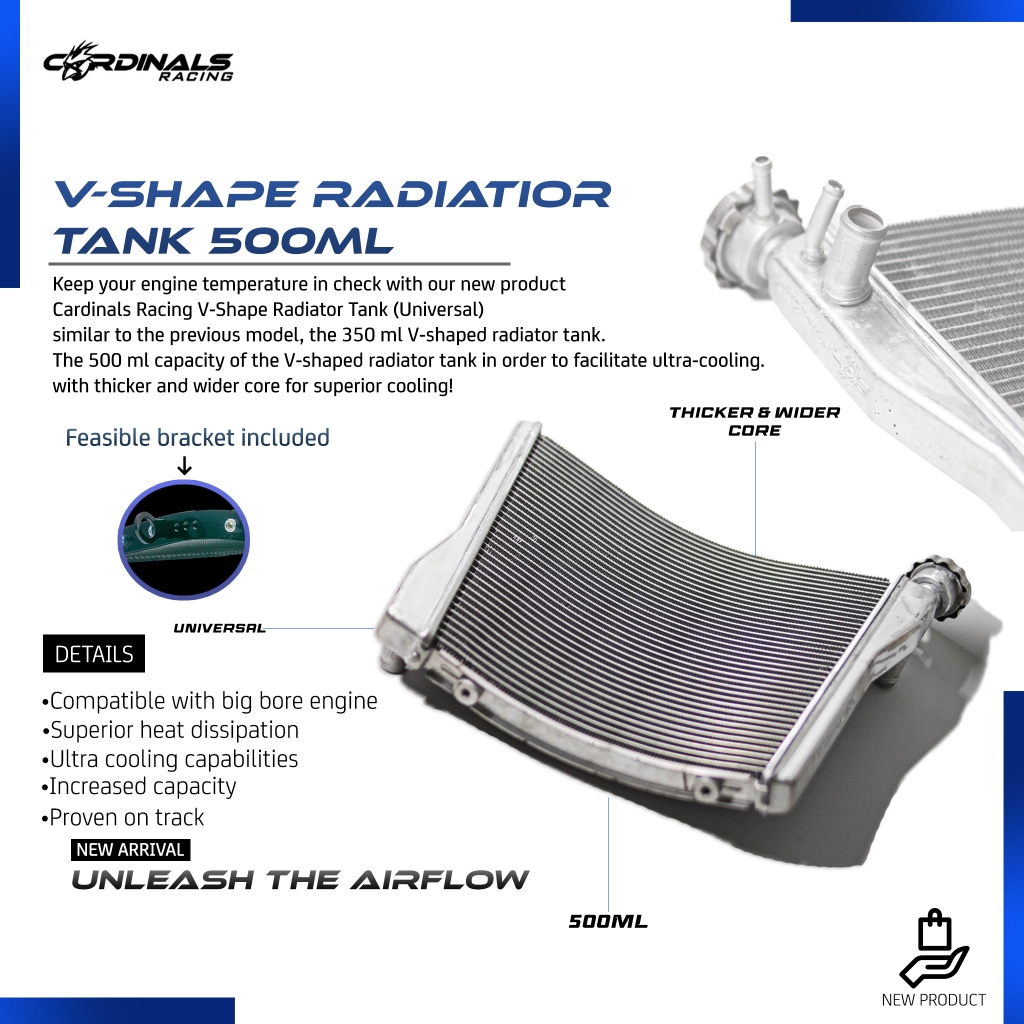 CARDINALS RACING V-SHAPE RADIATOR (UNIVERSAL) | Shopee Malaysia