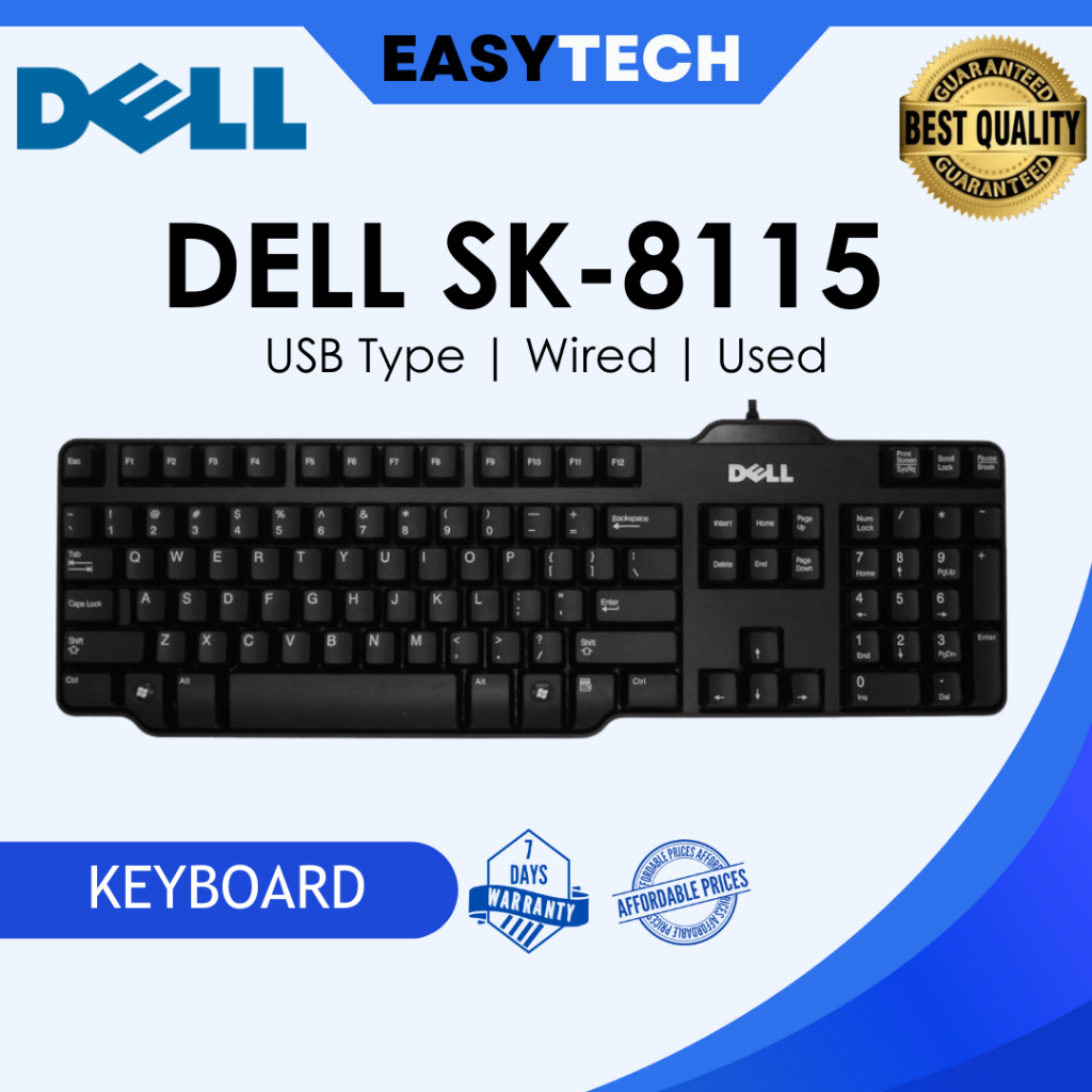 EASYTECH | USED Dell SK 8115 USB Keyboard Wired (Secondhand) | Shopee ...