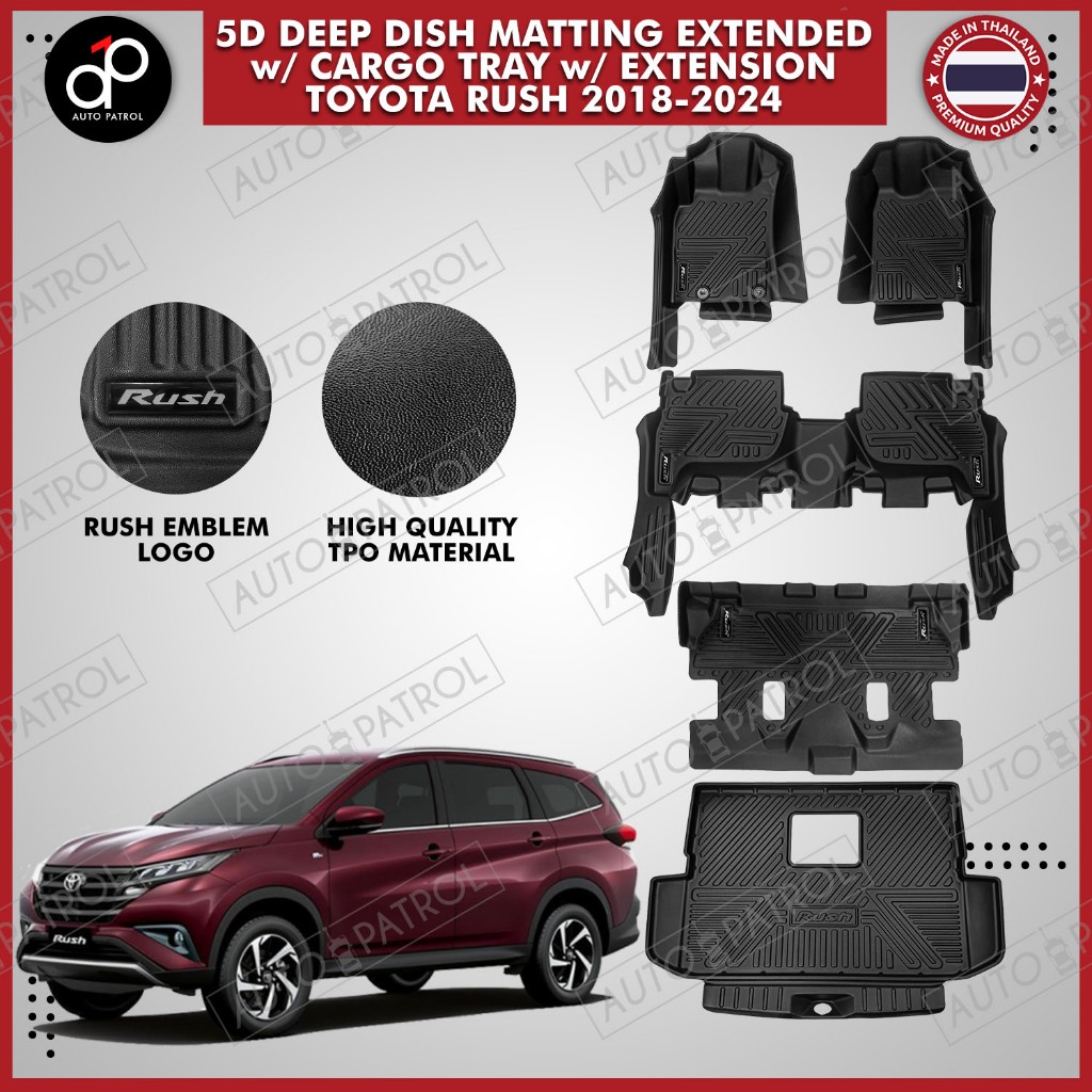 TOYOTA RUSH 2018-2024 5D Deep Dish Matting + 5D Cargo Tray / Deep Dish ...