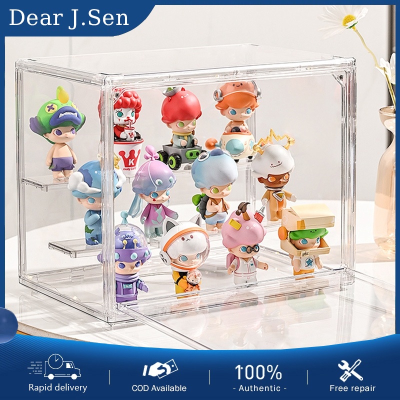 Acrylic Display Case Transparent Boxes Popmart Storage Organizer Stackable Magnetic Dustproof ...