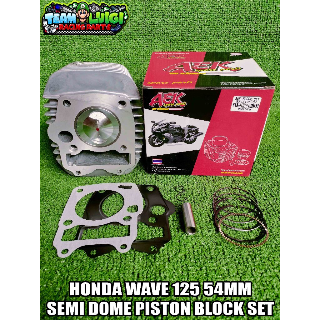 AEK HONDA WAVE 125 / XRM 125 54MM SEMI DOME PISTON CYLINDER BLOCK SET ...