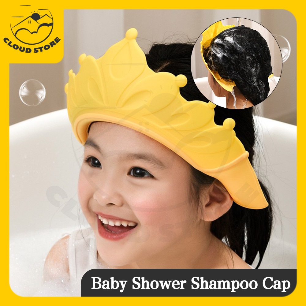 Baby Shower Shampoo Cap Crown Shape Adjustable Safety Eva Bath Visor ...