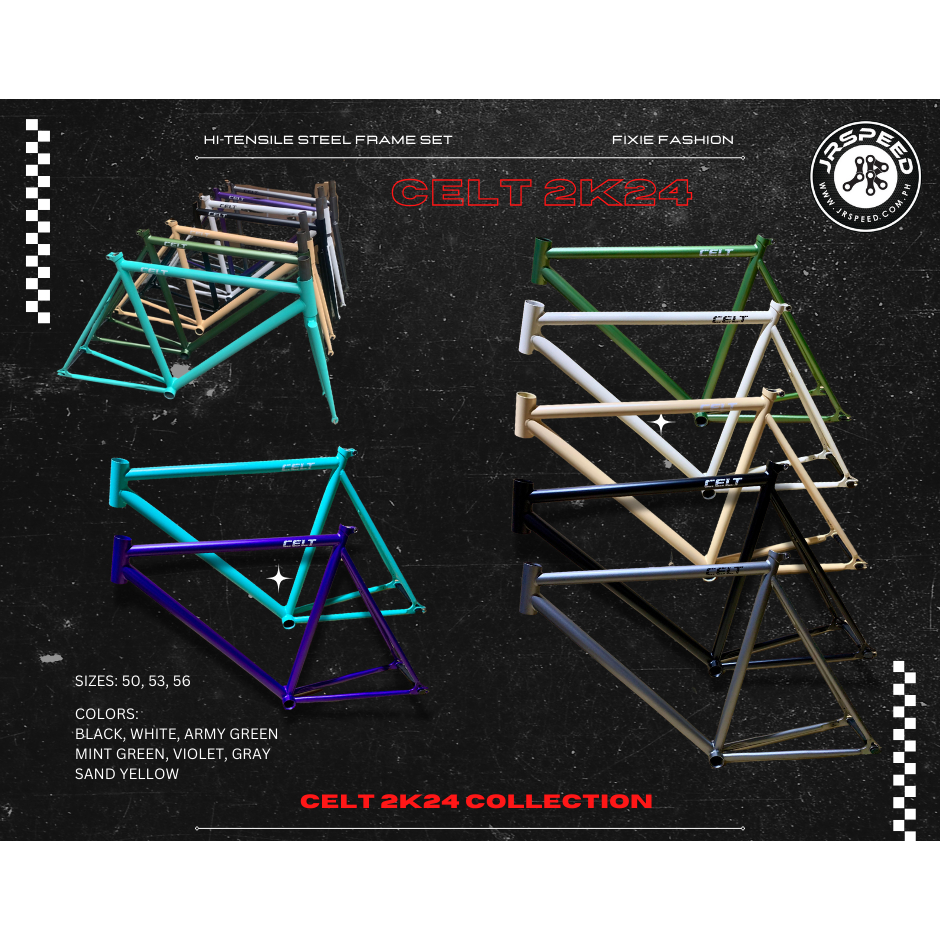 CELT 2k24 Track Fixie Fixed Gear Frameset Frame Set Hi-Tensile w ...
