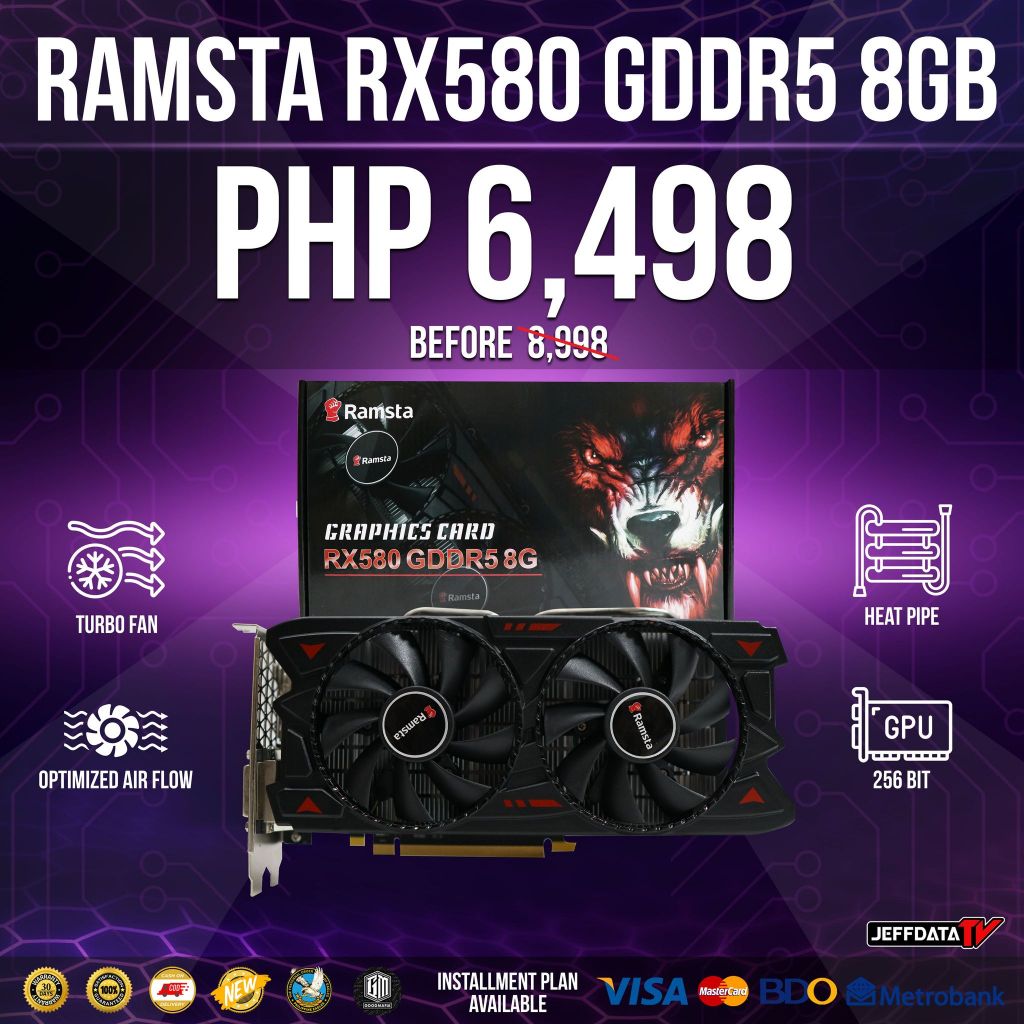 RAMSTA RX580 GDDR5 8GB 256 BIT | Shopee Malaysia