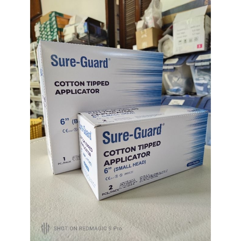 Sureguard Cotton Applicator Tipped Sterile Small/Big Head 100pcs Per ...