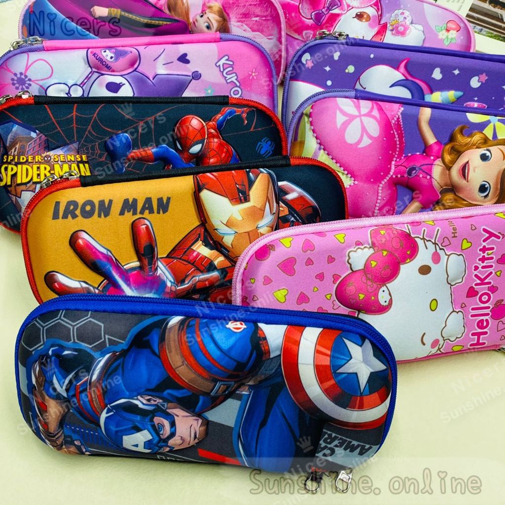 3D Cute cartoon designs Stationery Kids Pencil case pencil box | Shopee ...