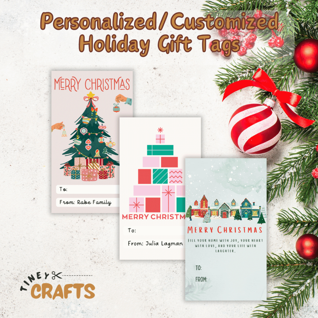 PERSONALIZED/CUSTOMIZED CHRISTMAS/HOLIDAY CARDS/TAGS/STICKERS (12 PCS ...