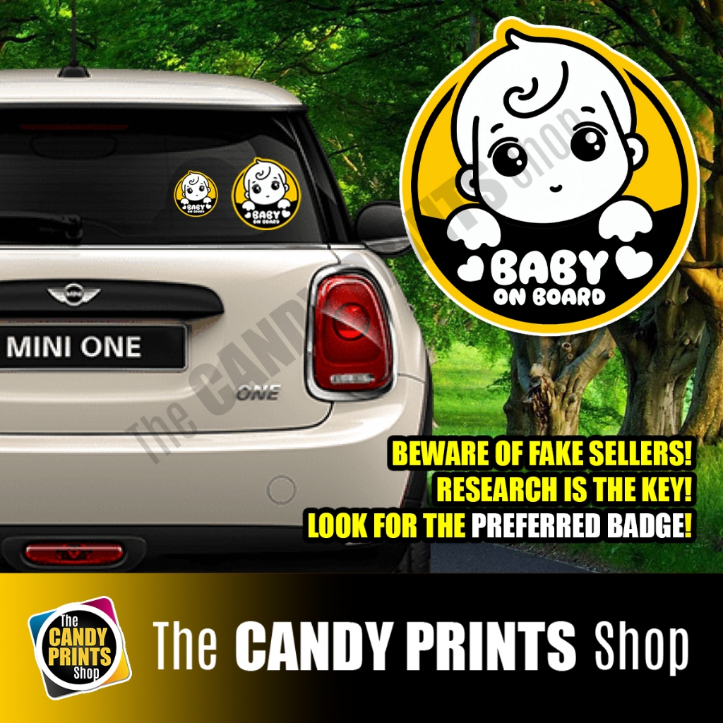Vinyl (Non-Magnetic) Stickers - Child on Board Series 01 - BABY ON ...