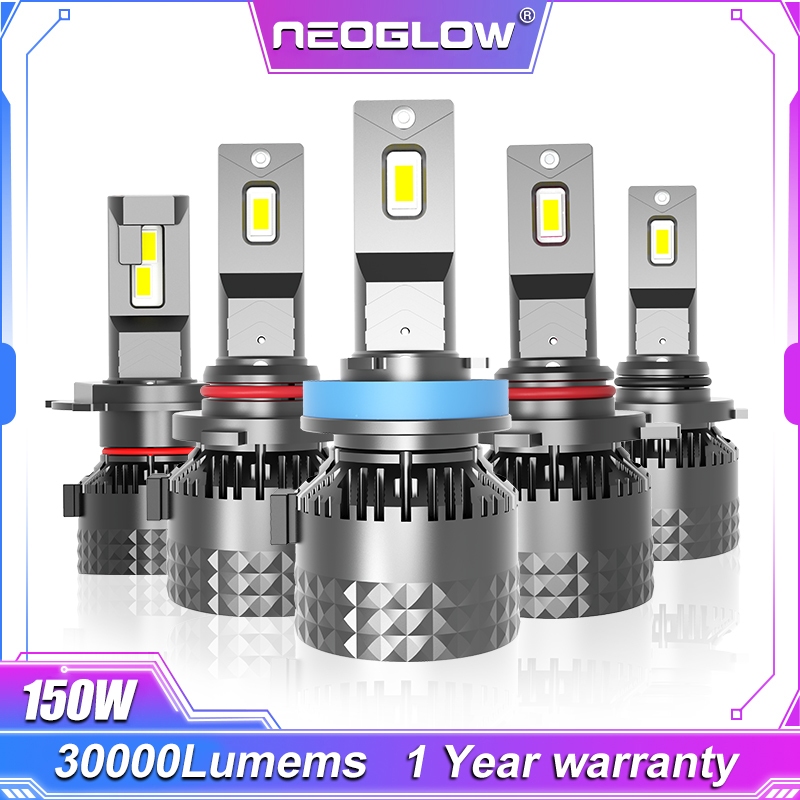 2PCS NEOGLOW led headlight ZEUS Series 150W 30000lm 6500K h4 led ...