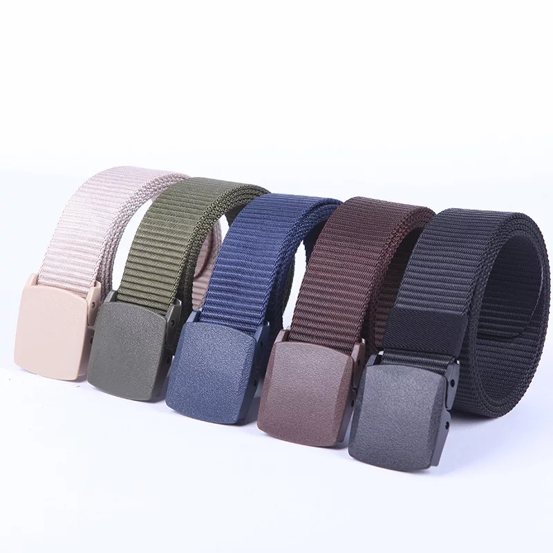 Unisex Belt Canvas Outdoor Tactical Adjustable Belt with Plastic Buckle ...
