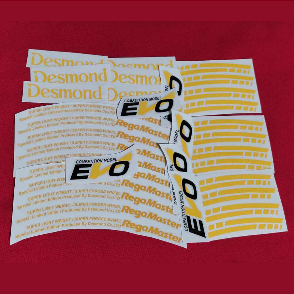 Desmond Regamaster EVO II Clear Sticker yellow/black cut out vinyl ...