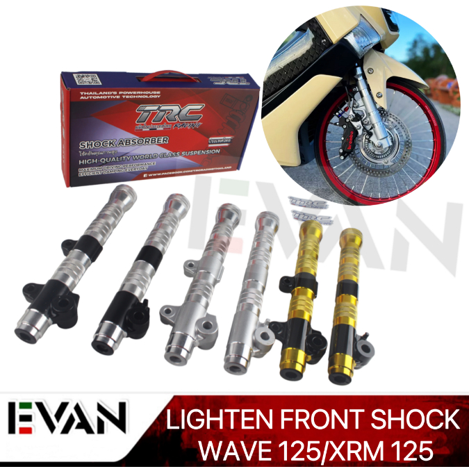 TRC Lighten Front Shock For Wave 125/ Xrm 125 Chrome Finish (outer tube ...