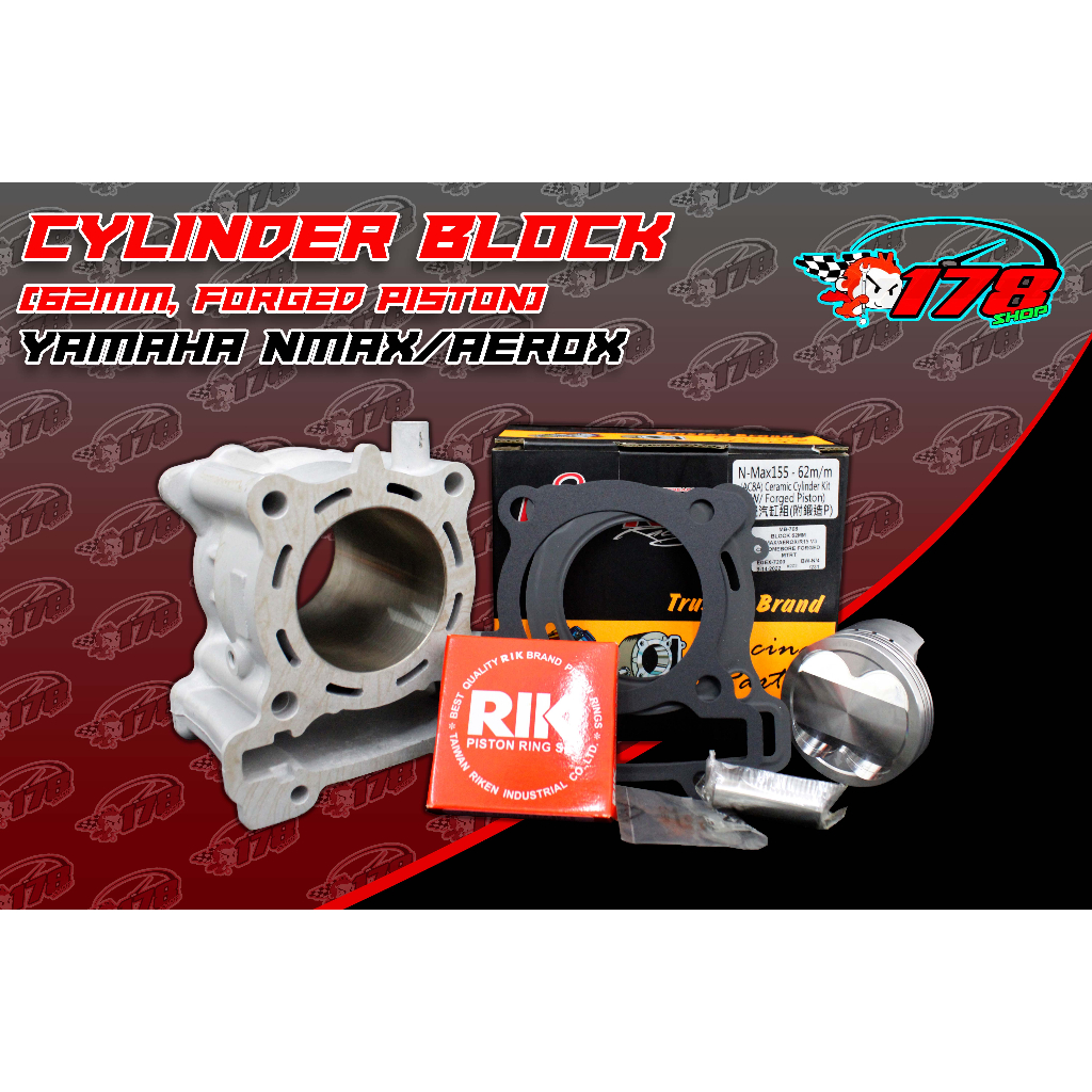 MTRT aerox/nmax 155 chromebore block forged piston (62MM) | Shopee Malaysia
