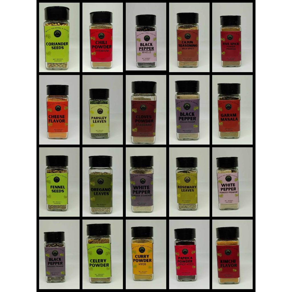 HERBS & SPICES in Shaker Glass Bottle 15g-110g | Shopee Malaysia