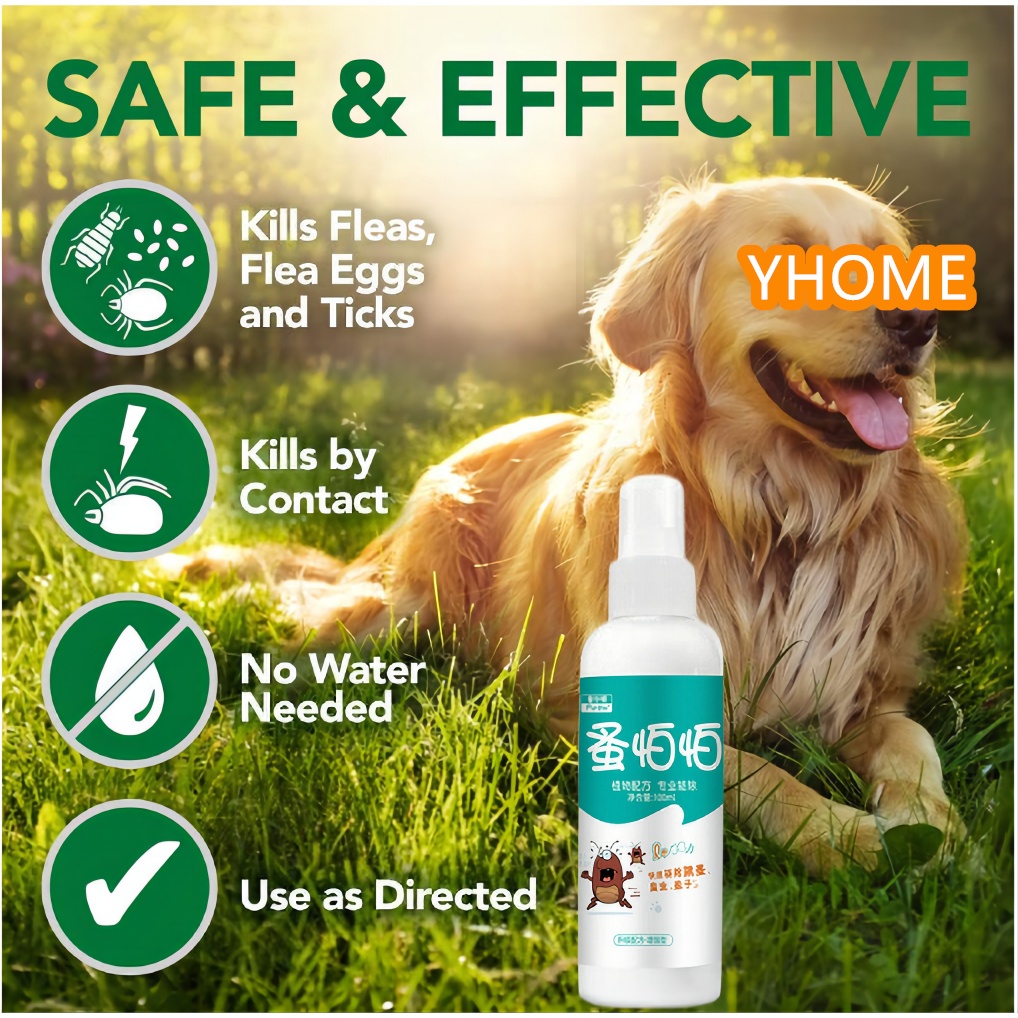 yhome Tick and Flea Spray Remover Suitable for Dogs and Cats Plant ...