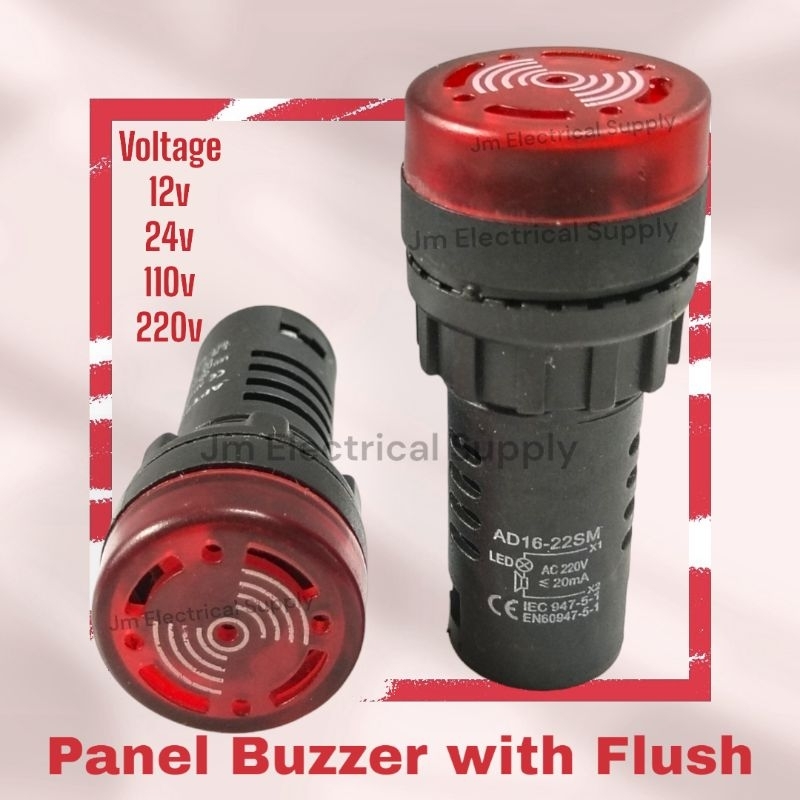 22mm PANEL BUZZER WITH FLUSH (12V,24V, 110V,220V) | Shopee Malaysia