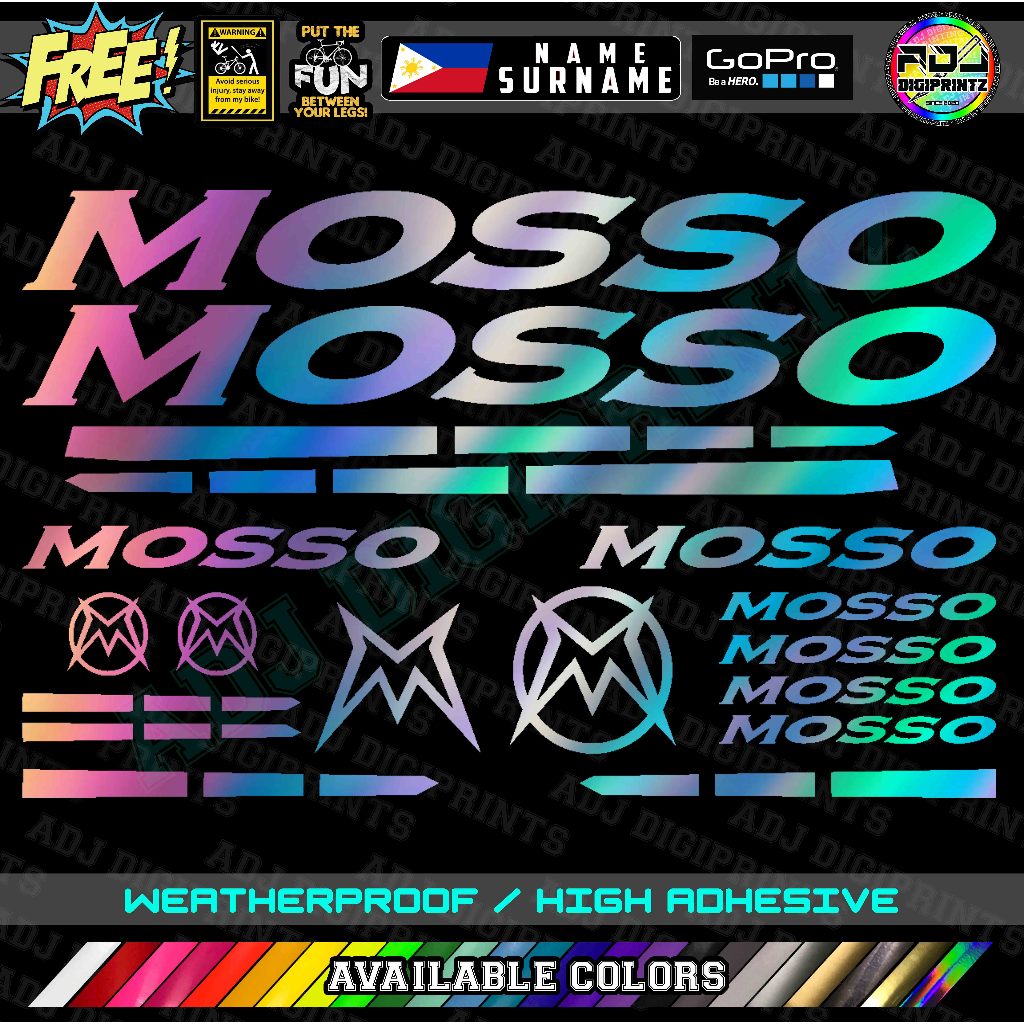 MOSSO Bike Frame Stickers Decals MORE COLOR | Shopee Malaysia