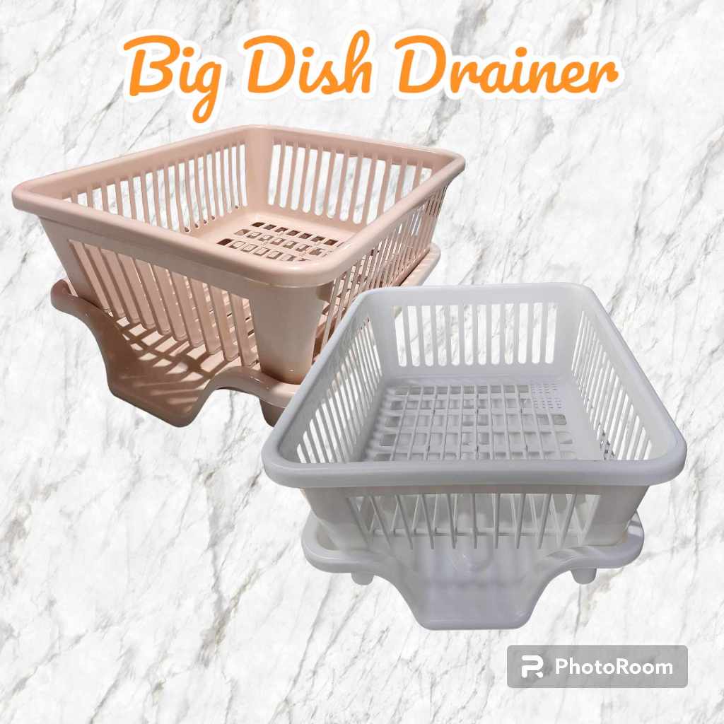 Big White Dish Drainer with catch tray aesthetic drainer | Shopee Malaysia