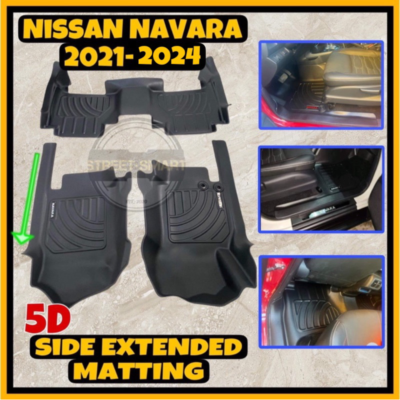 NISSAN NAVARA 2021-2024 PRO4X/VE/VL 5D SIDE EXTENDED DEEP DISH MATTING ...