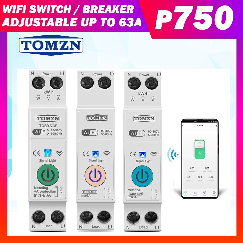 Wifi Breaker 63A Wifi Switch with Over Current Over Voltage Under ...