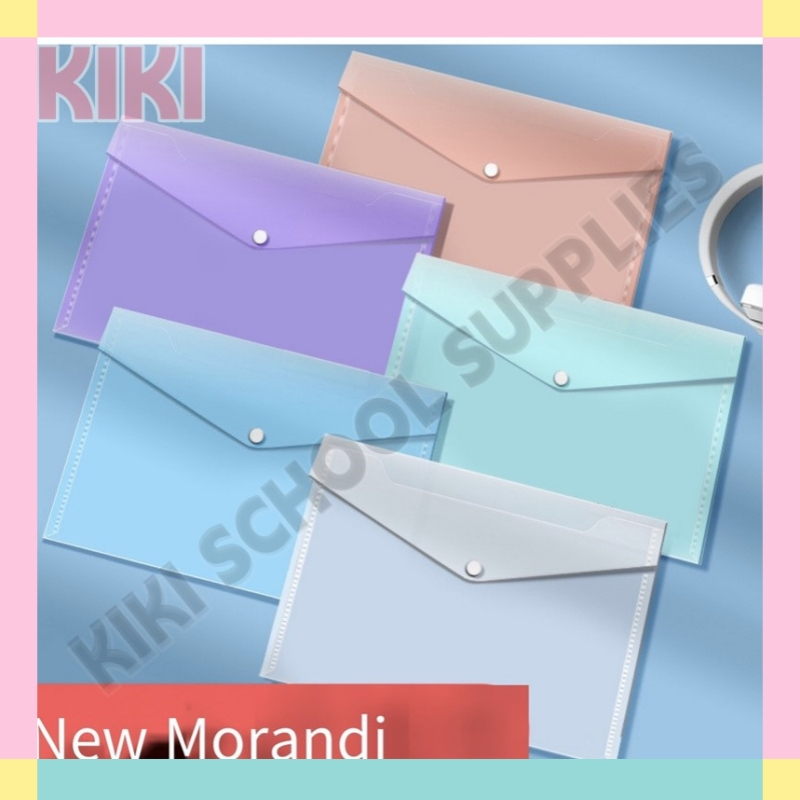 KK A4 Transparent Envelope Folder Clear Snap Button File Case Plastic ...