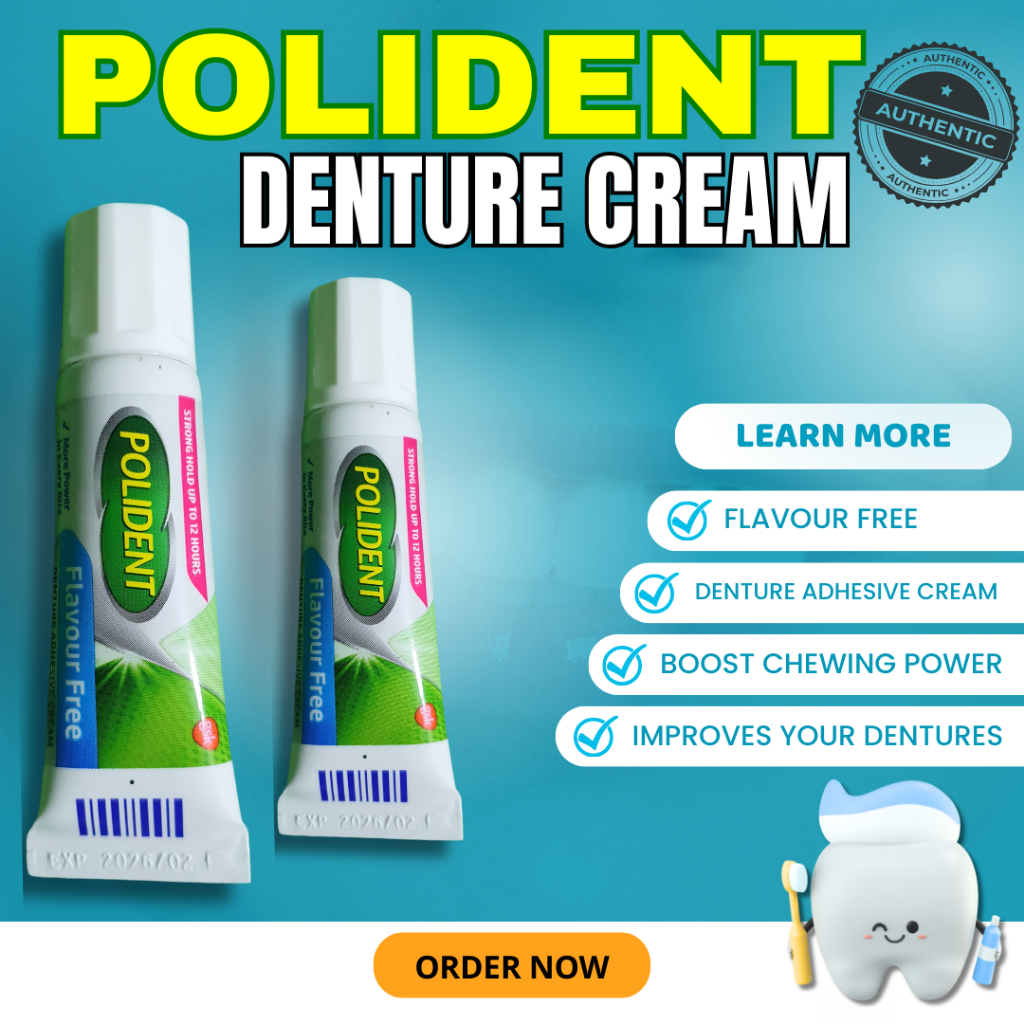 Polident Denture Adhesive Cream Fresh Mint up to 12-hr Strong Kapit ...