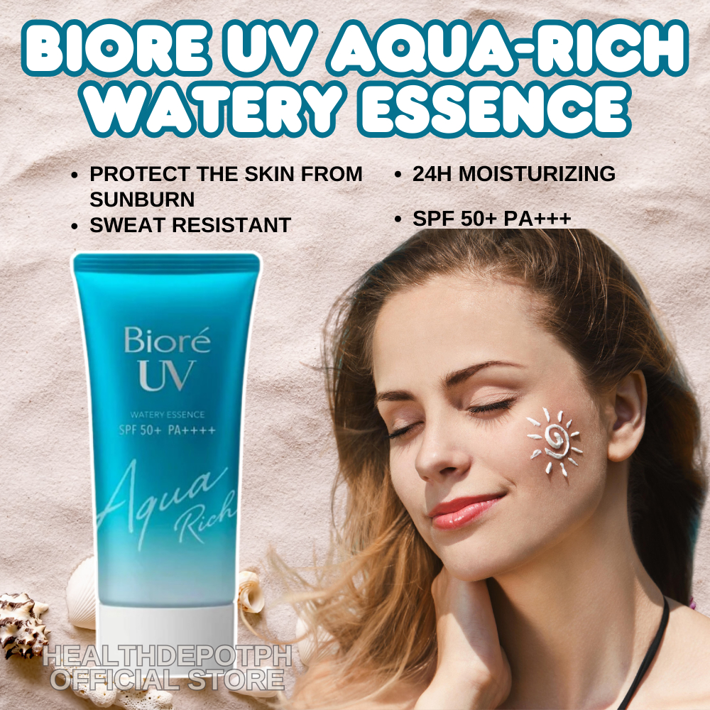 Biore UV Sunscreen Aqua Rich Watery Essence/Gel Rich Water SPF 50+ PA Sunblock 50g | Shopee Malaysia