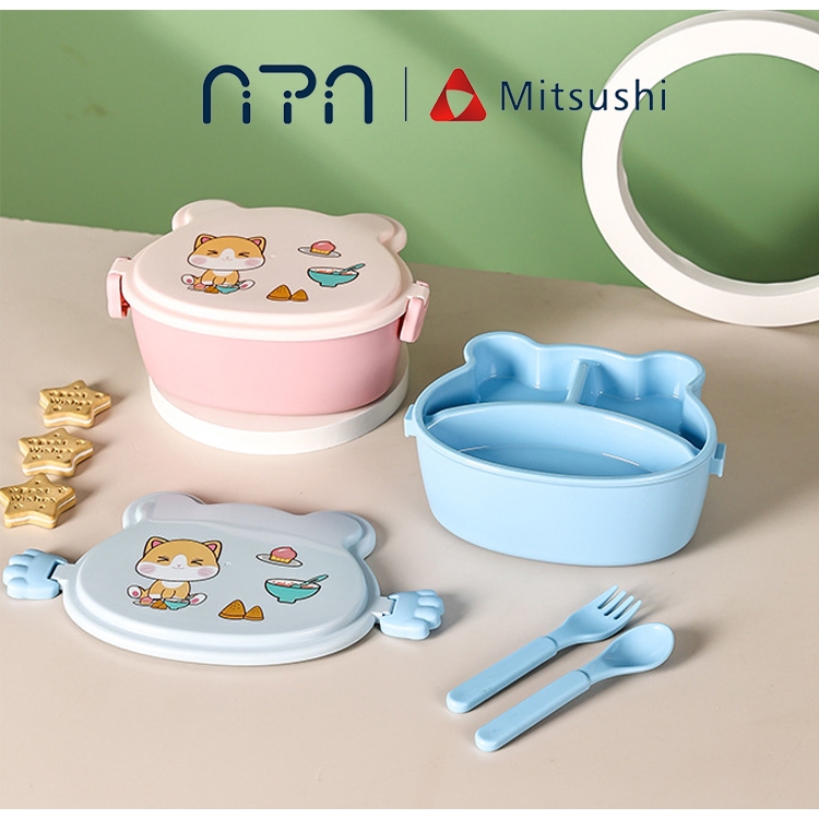 Nipiin 760ML Plastic Double Layer Lunch Box Cartoon Kids Bento Box ...