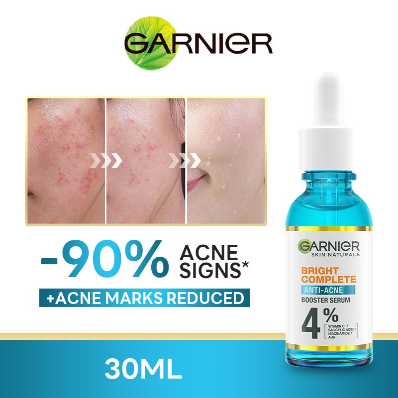 New Garnier Bright Complete Anti Acne Serum 30ml With Niacinamide