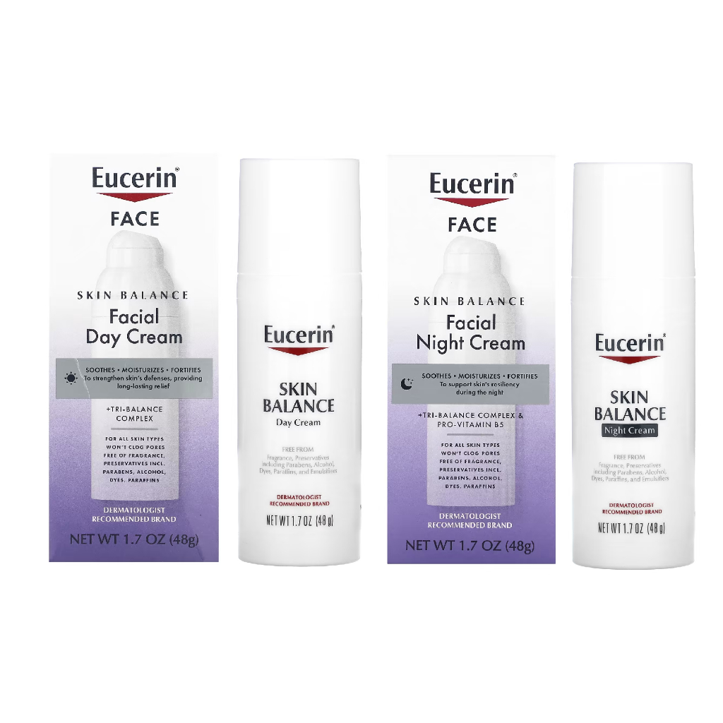 Eucerin, Skin Balance, Facial Night Cream / Facial Day Cream 1.7 oz (48 ...