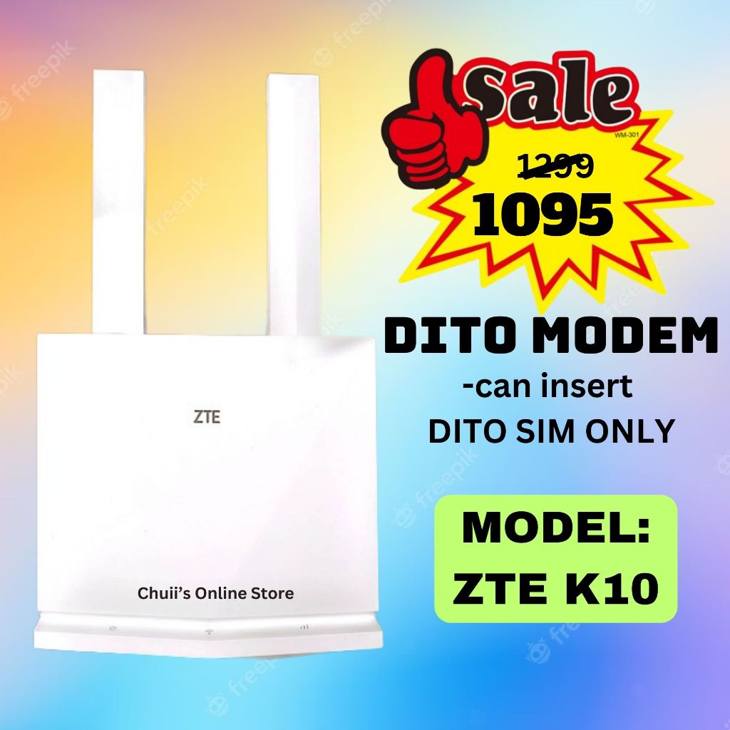 DITO PREPAID MODEM (ZTE K10) LTE CAT4/ 4G MODEM / BRAND NEW | Shopee Malaysia