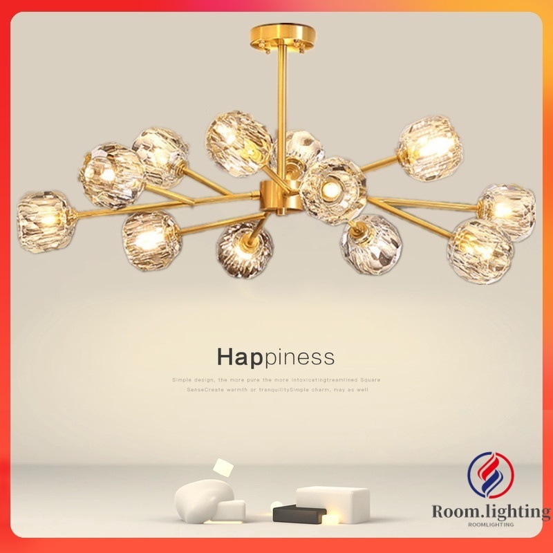 Tricolor Modern Chandelier Ceiling Light Crystal Drop Light Hanging ...