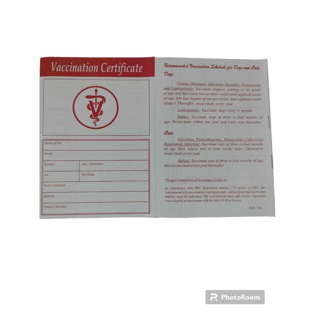 VACCINATION BOOKLET / CERTIFICATE FOR PETS | Shopee Malaysia