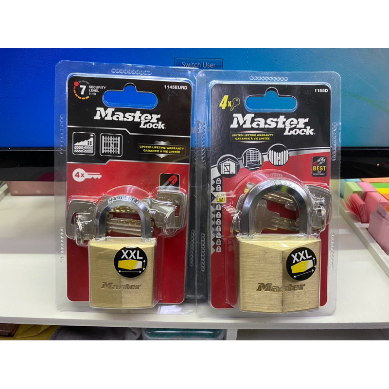 Master Lock Solid Brass Padlock Hexagonal Shackle Bolt Cutter Resistant ...