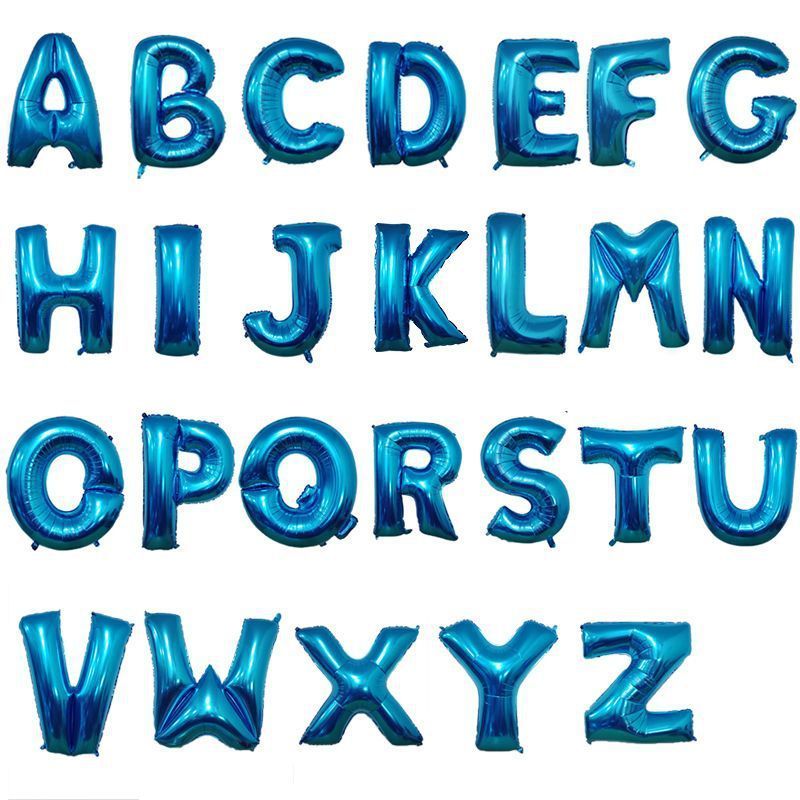 Letters A to Z Foil Aluminum Balloons 16 Inch Blue Color for Your Party ...