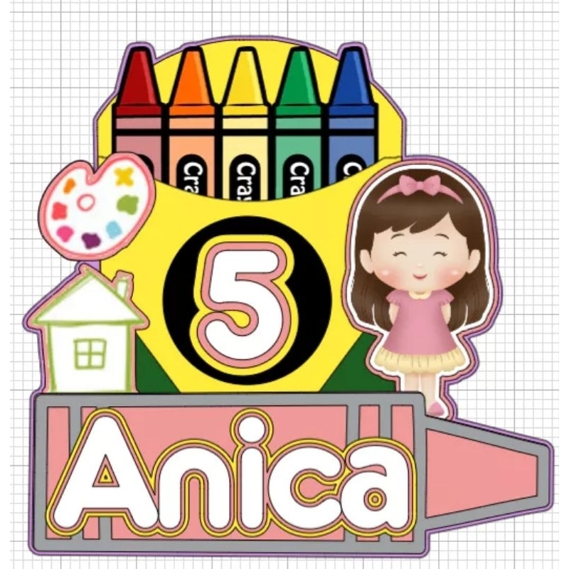 Crayon Themed Customized Cake Topper | Shopee Malaysia