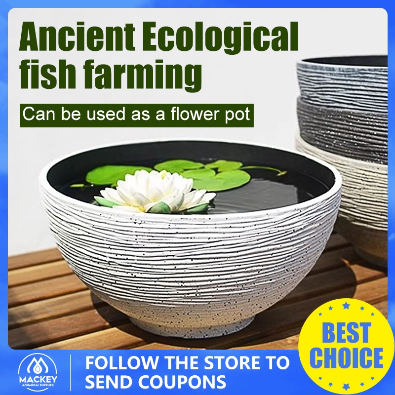 Ancient Bowl Fish Tank Household Balcony Hydroponic Pond Decoration ...