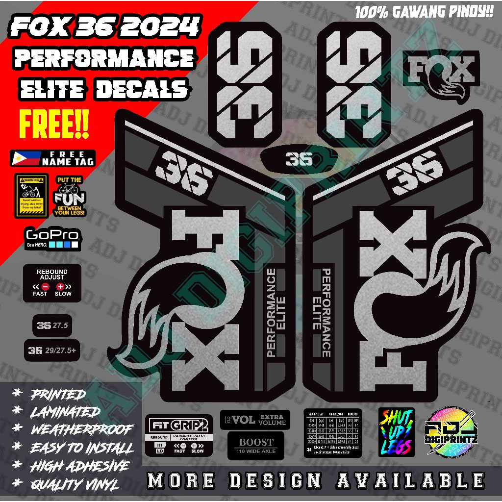 FOX 36 PERFORMANCE ELITE 2024 DECALS STICKER | Shopee Malaysia