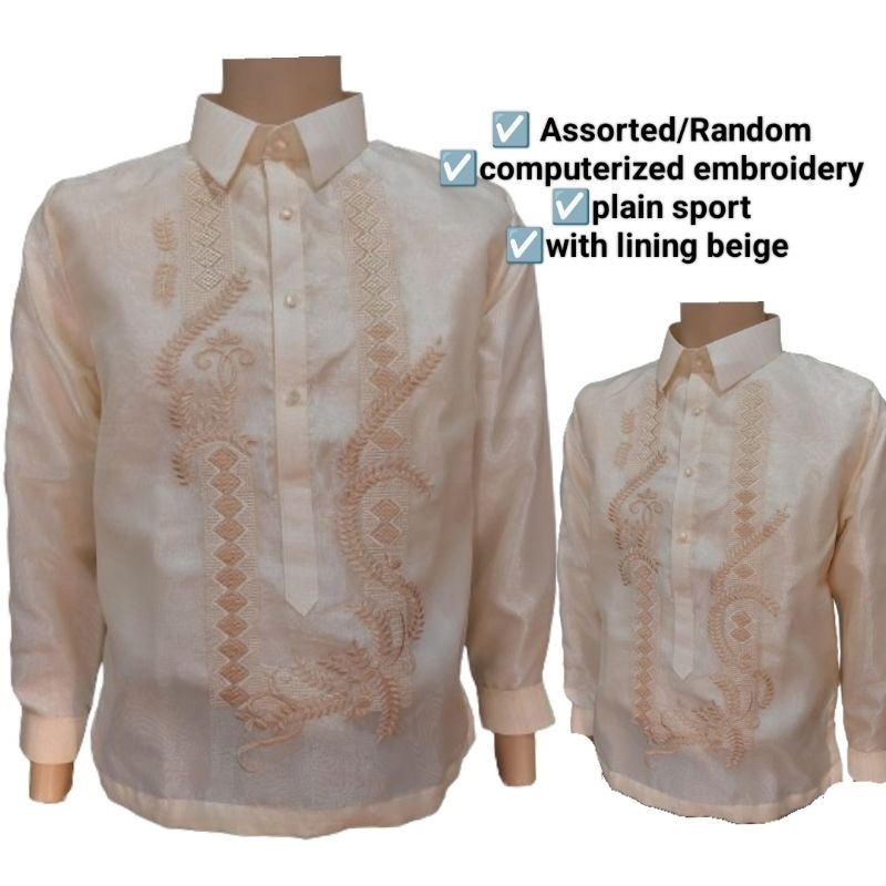 mall quaility barong with linning pinya organza collar and sport collar ...