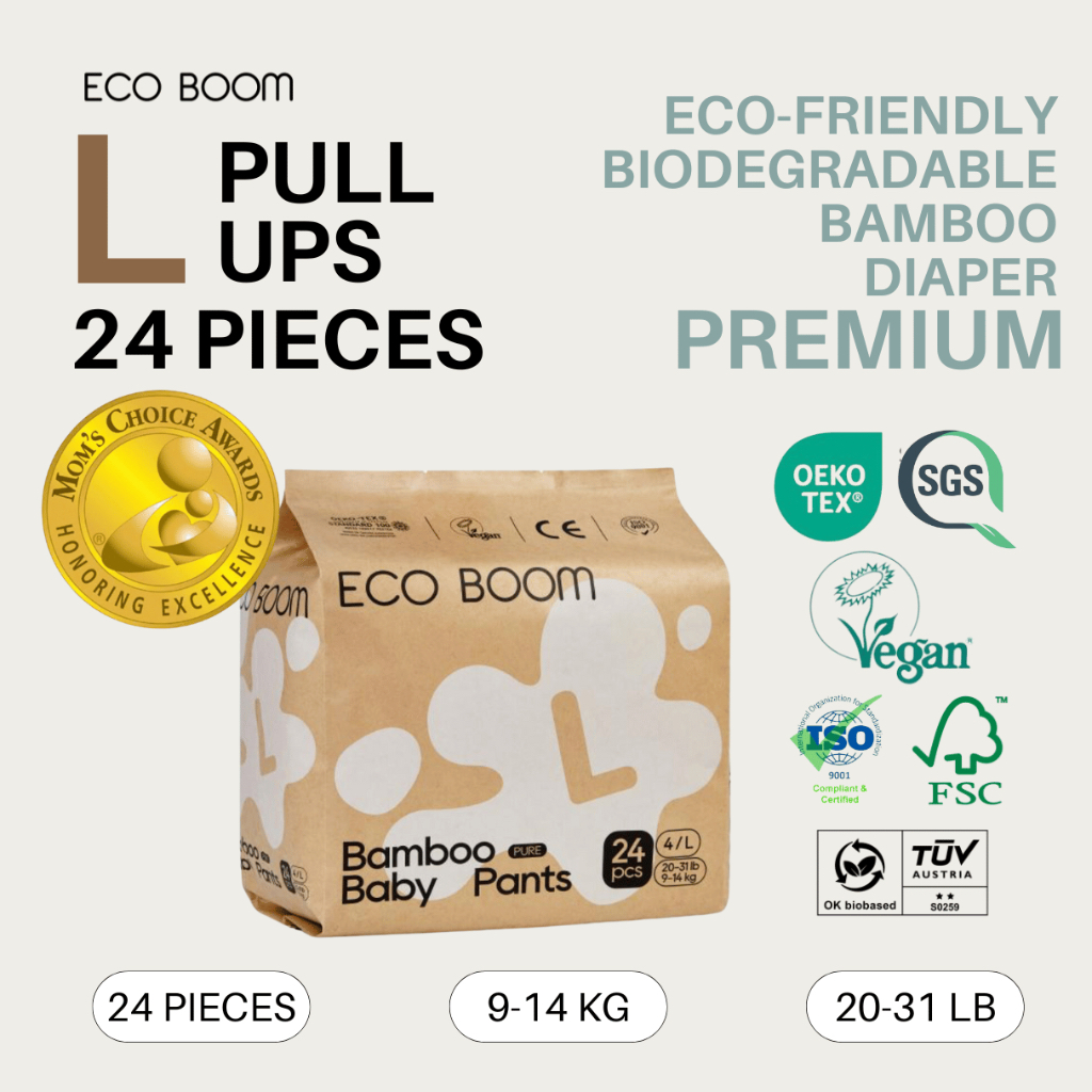 ECO BOOM LARGE Pull Ups Biodegradable Bamboo Diapers 24 pcs | Shopee ...