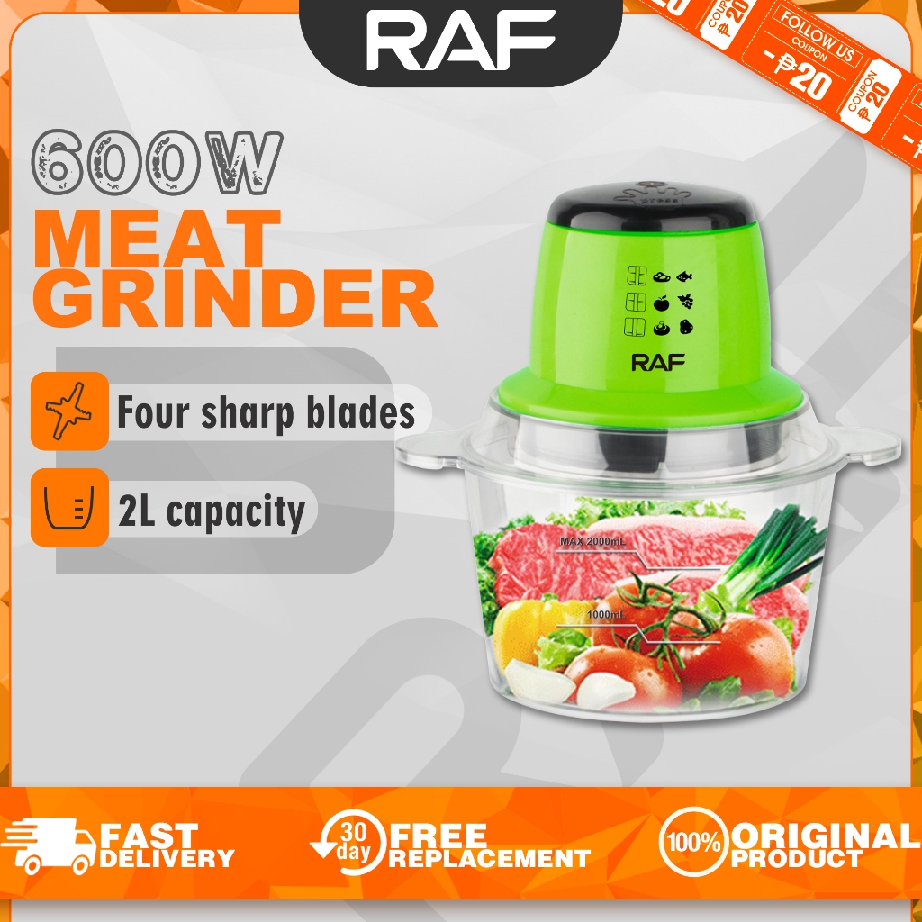 RAF Food Processor Electric 2L Meat Grinder Electric Food Chopper ...
