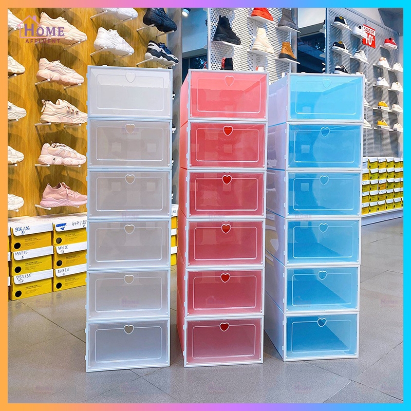 Extra Large Hard Plastic Shoe Box Organizer Storage Shoe Rack ...
