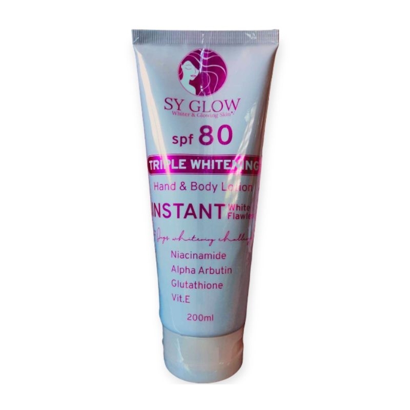 SY GLOW TRIPLE WHITENING INSTANT WHITE LOTION SPF80 | Shopee Malaysia