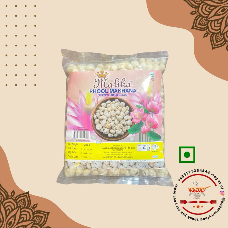 Malika Phool Makhana (Puffed Lotus Seeds) 200g | Shopee Malaysia