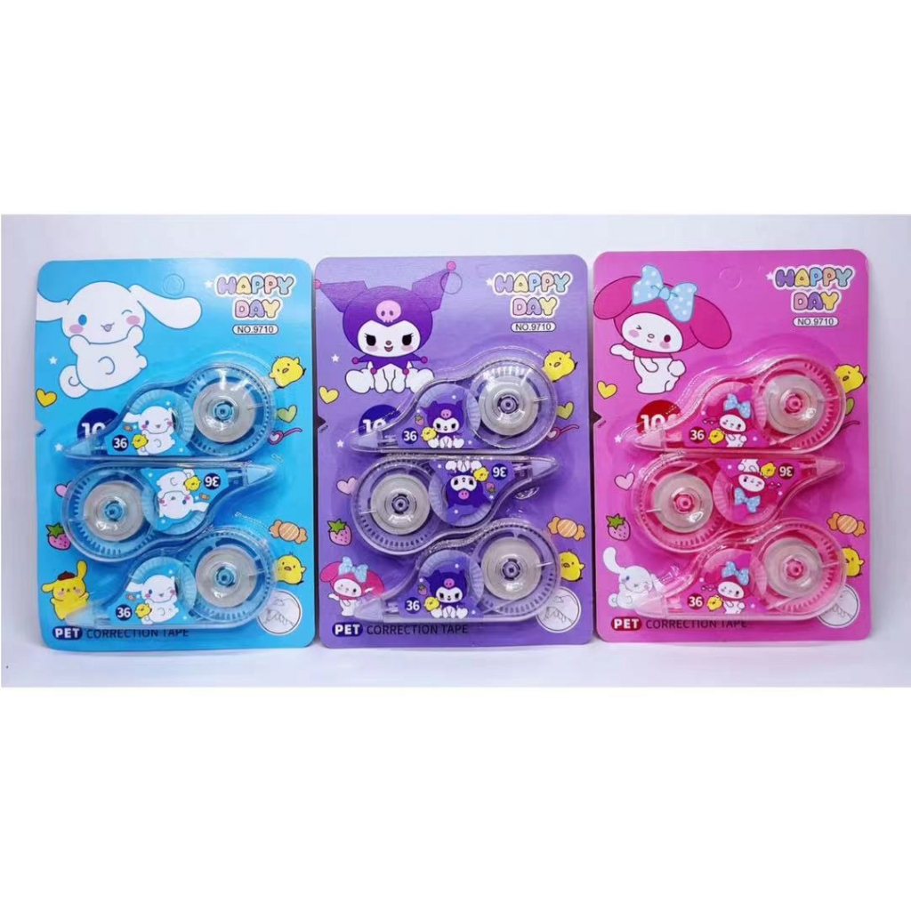 JTO No.9710 3in1 correction tape Character Cinamon roll/Melody/Kuromi ...