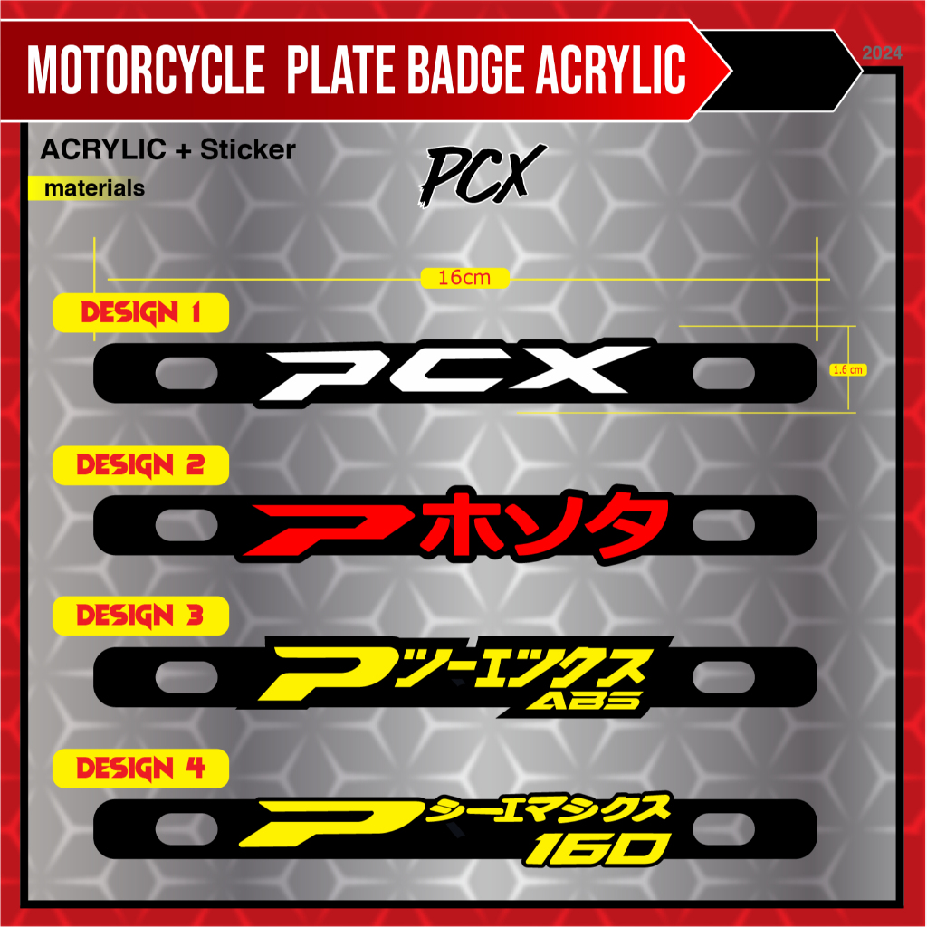 WECAST PCX High Quality Motorcycle Plate Number Badge Laser-Cut Acrylic ...