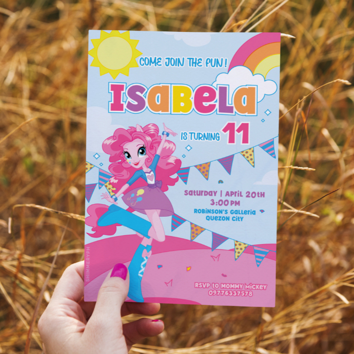 3R/4R-sized MLP Equestria Pinkie Pie Theme Birthday Invitation | Shopee ...