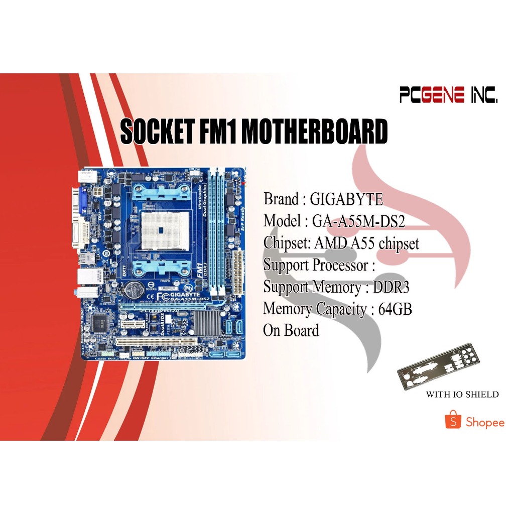 Socket FM1 Motherboard Gigabyte (with Backplate) | Shopee Malaysia